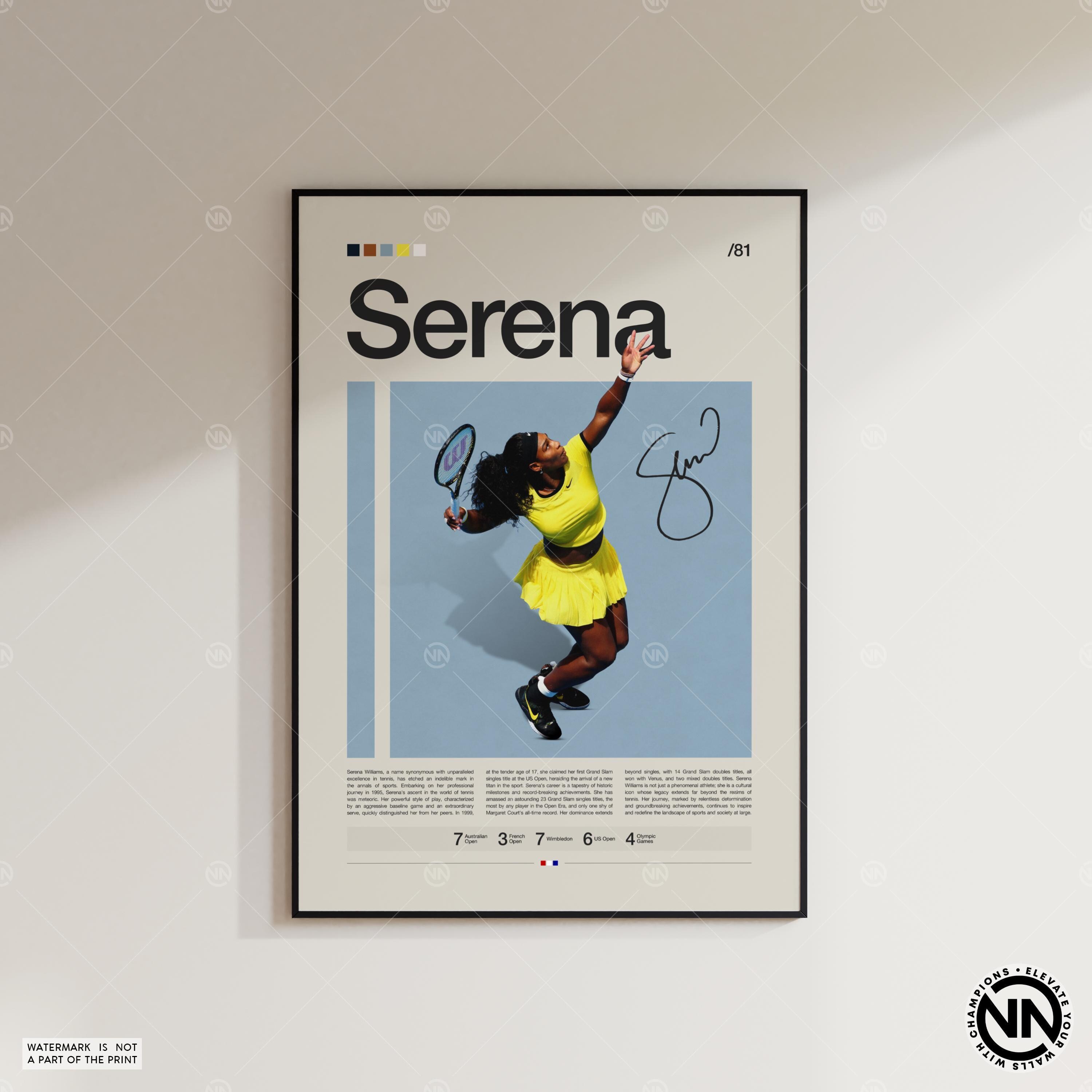Serena Williams Poster, Tennis Poster, Motivational Poster, Sports ...