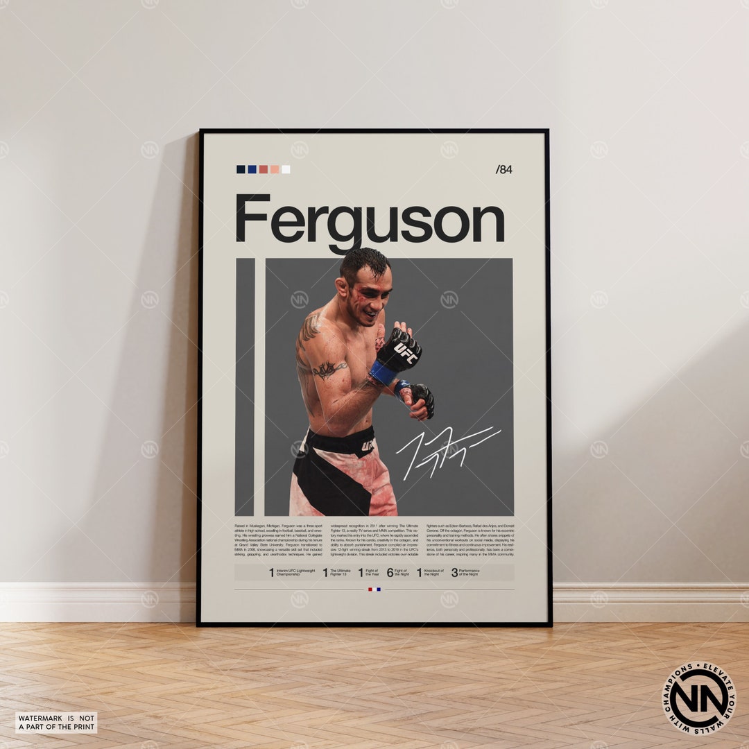 Tony Ferguson Poster, MMA Poster, Boxing Poster, Sports Poster, Mid ...