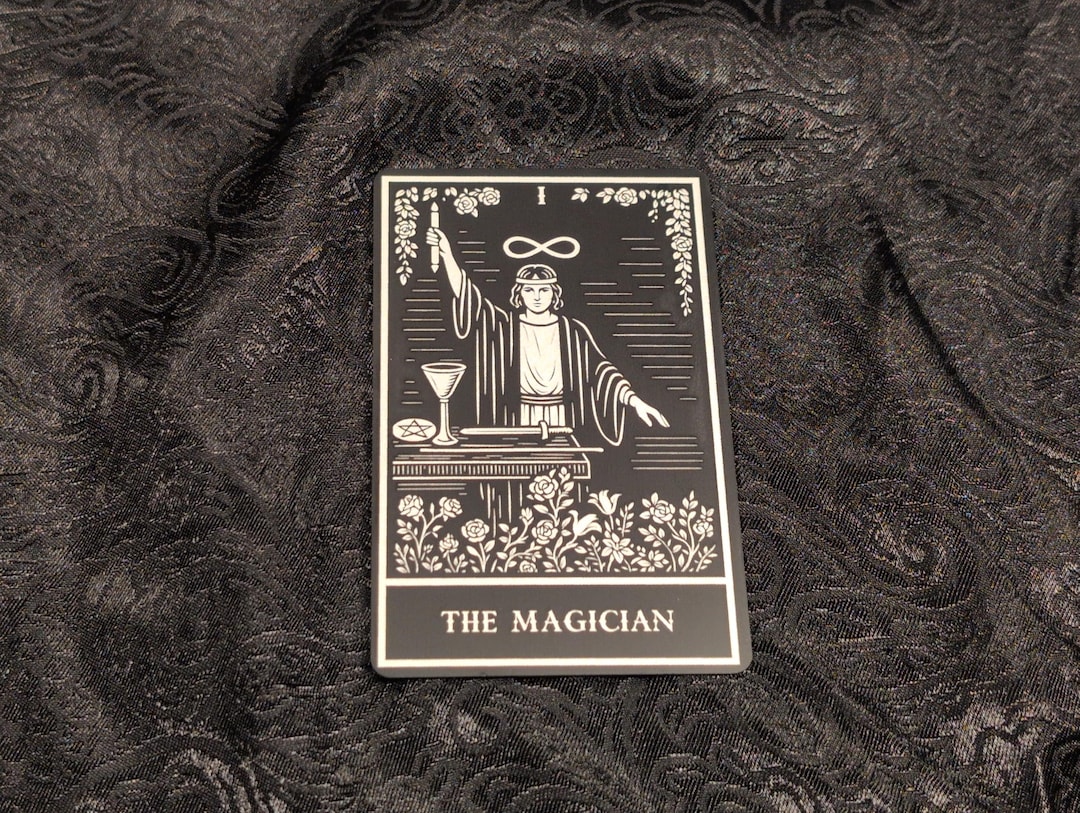 Metal Tarot 01 - the Magician | Engraved Black Aluminum | Modernized ...