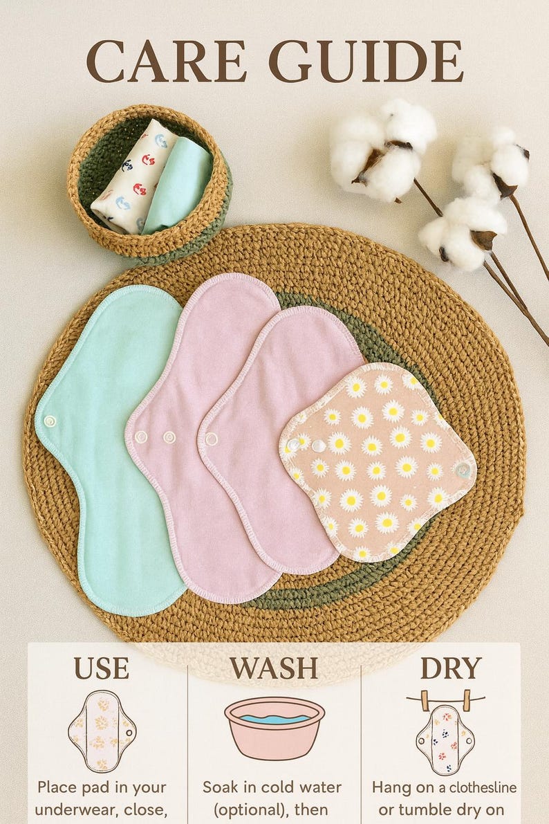 16 Pcs-organic Cotton Reusable Sanitary Pad: Reusable Cloth Pad-eco ...