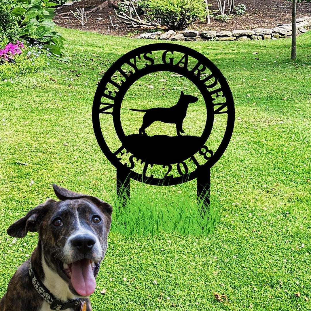 Bull Terrier Yard Stake Custom Dog Yard Sign, Pet Garden Stake Memorial ...