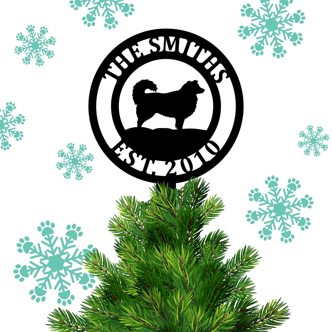 Australian Shepherd Dog Tree Topper for Christmas Tree Personalized ...