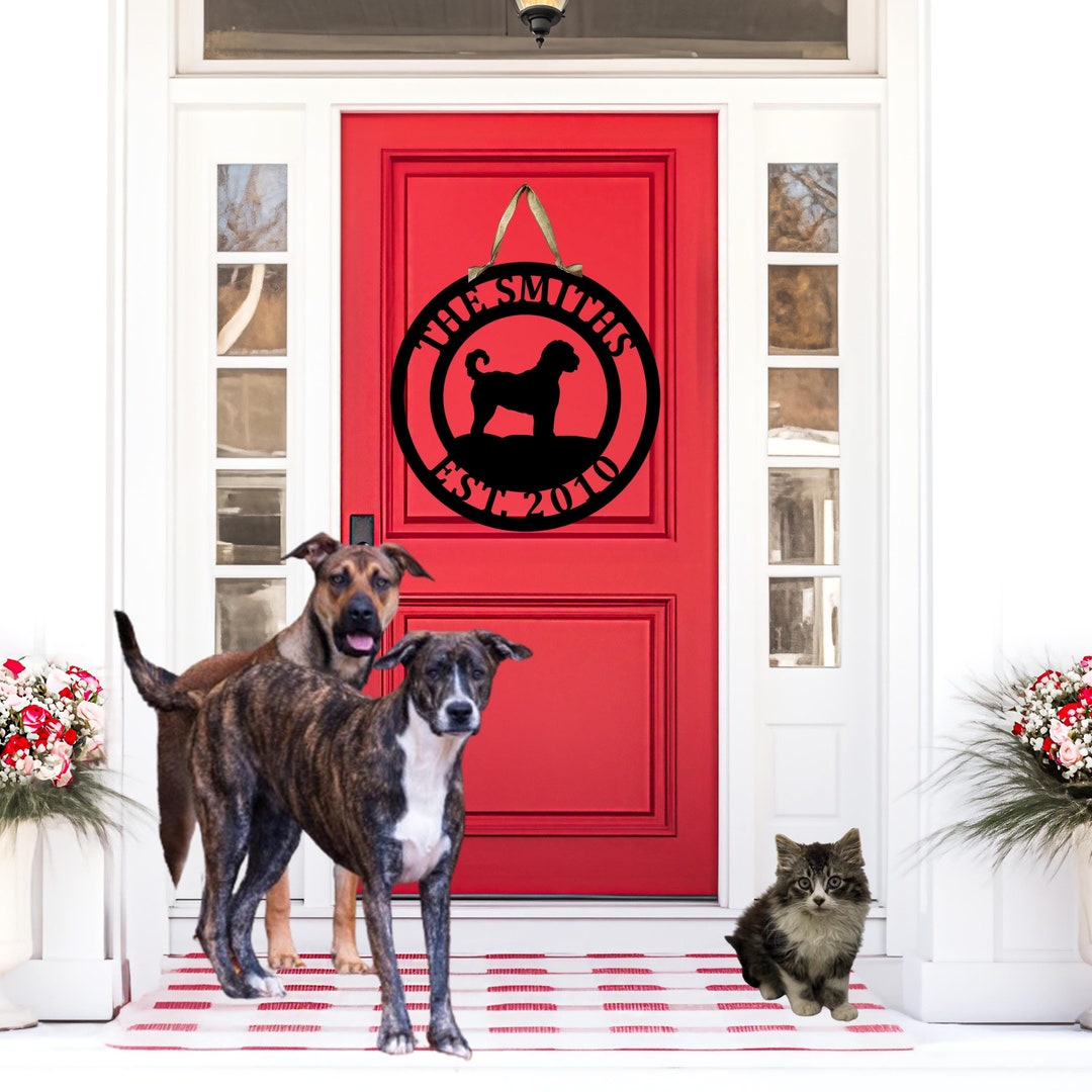 Labradoodle Pet Door Hanger, Personalized Doodle Dog Door Sign or Pet ...