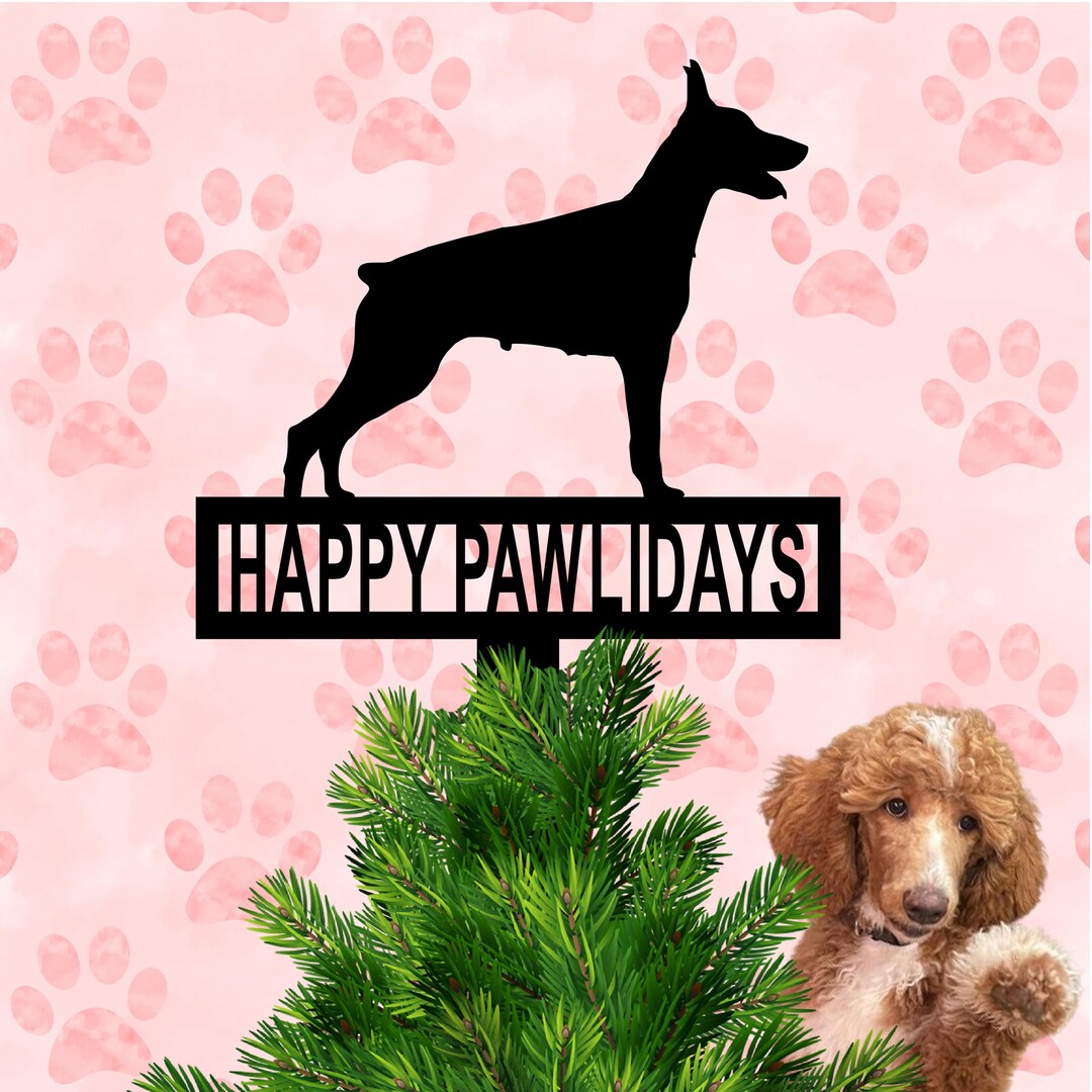 Doberman Pinscher Dog Tree Topper for Christmas Tree Personalized, Pet ...