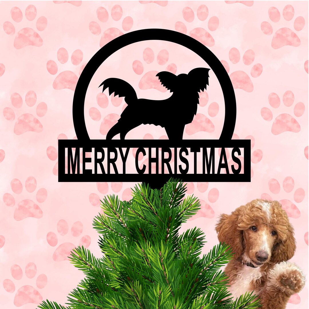 Papillon Dog Tree Topper for Christmas Tree Personalized, Pet Memorial ...