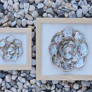 Abalone Shell Art, Abalone Shell Frame, Real Shell Art, Shell Flower ...