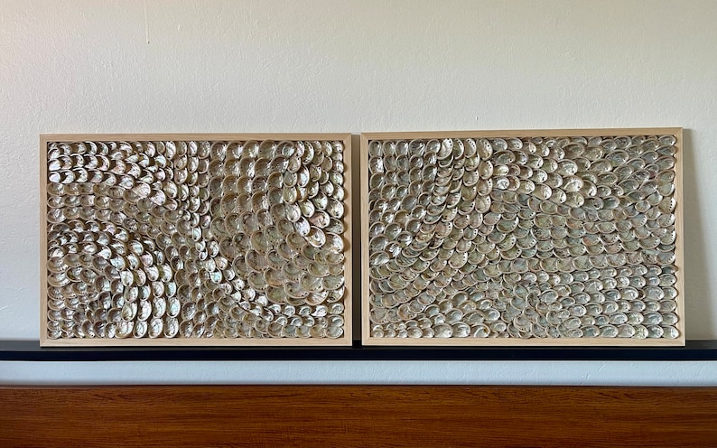 Red Abalone Art, Shell Wall Art, 3D Shell Art, Coastal Shell Art ...