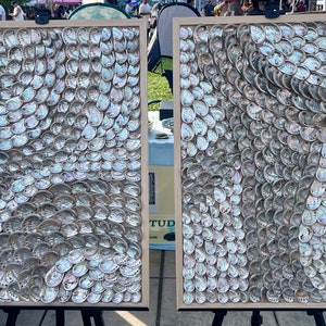 Red Abalone Art, Shell Wall Art, 3D Shell Art, Coastal Shell Art ...