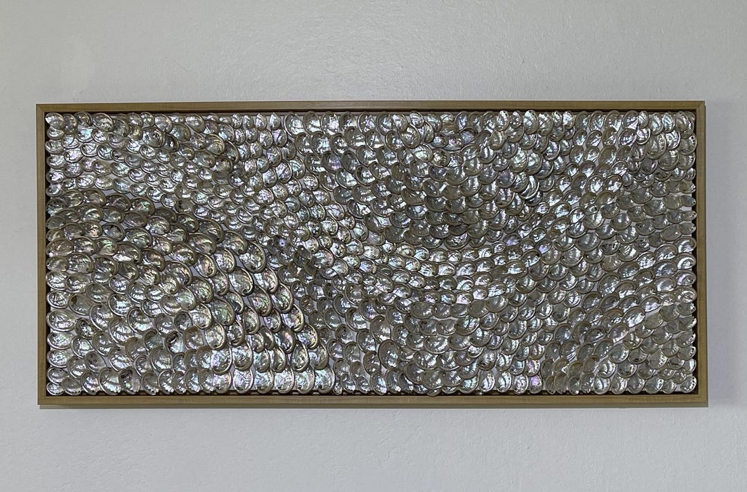 Red Abalone Decor, Large Shell Art, 3D Shell Art, Shell Statement Art ...