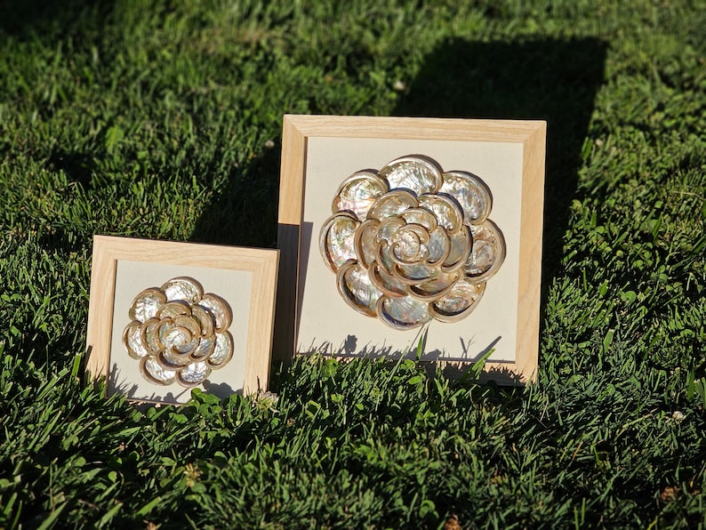 Abalone Shell Art, Abalone Shell Frame, Real Shell Art, Shell Flower ...