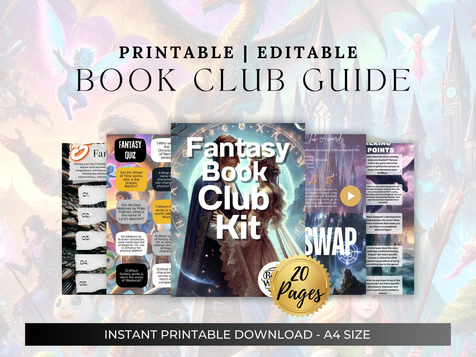 Fantasy Book Club Kit | Effortless Book Club Planning | Your Guide to ...