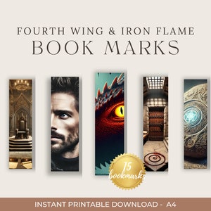Printable "fourth Wing" and "iron Flame" 15 Bookmarks | Fan Art ...