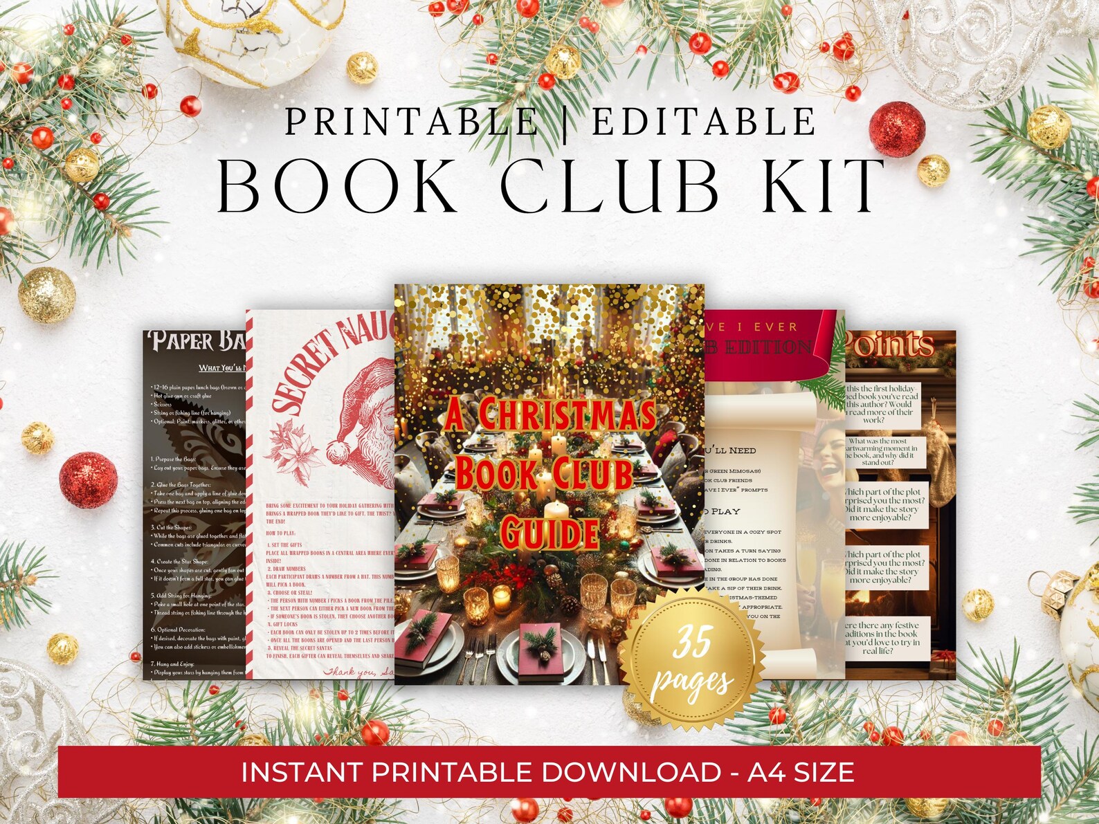 Christmas Book Club Guide: Festive Games & Activities (digital Download ...