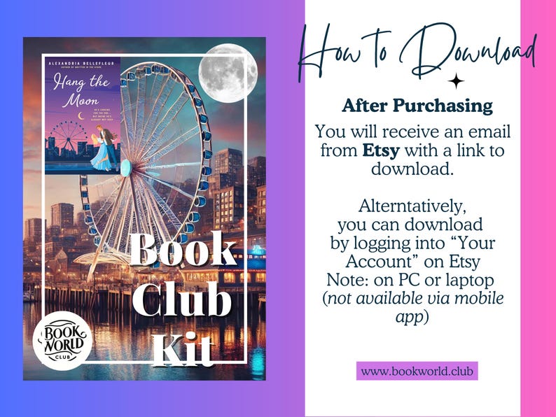 Hang the Moon Book Club Kit | Printable Discussion Guide, Quiz, Games ...