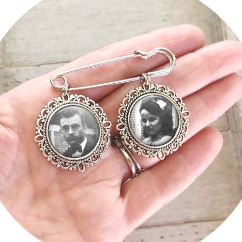 Gold Wedding Boutonniere Pin Custom Photo Lapel Pin | Etsy