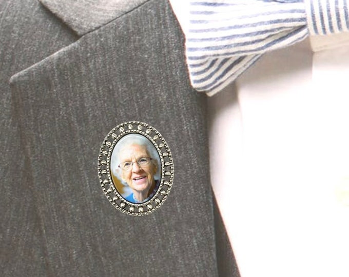 Custom Lapel Photo Pin Wedding Boutonniere Pin Personalized - Etsy