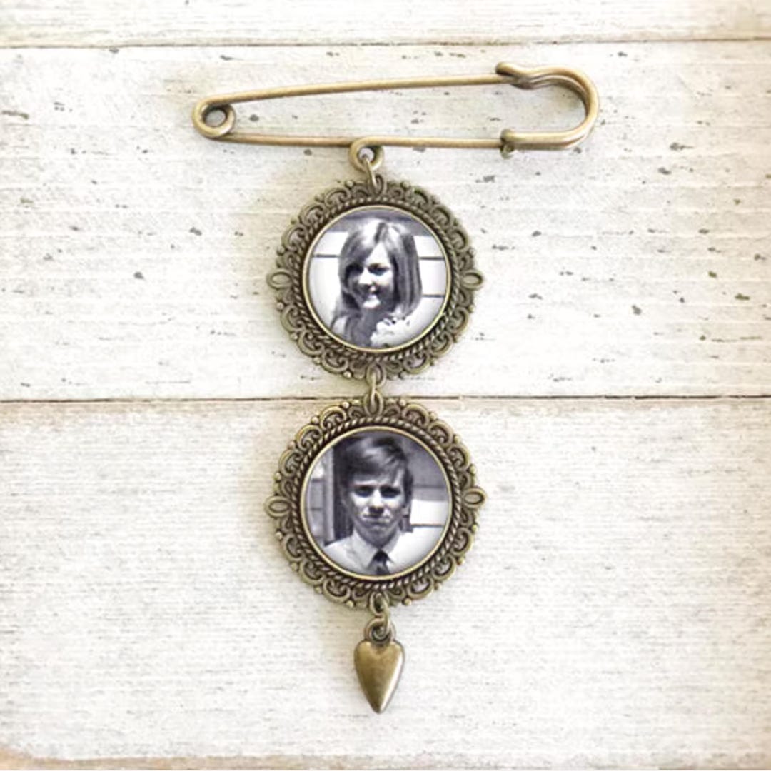 Custom Photo Lapel Pin, Personalized Wedding Boutonniere Pin Broach ...