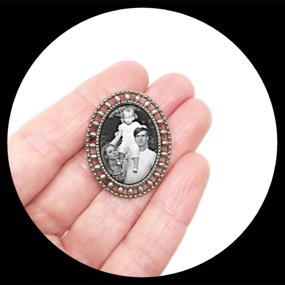 Custom lapel photo pin wedding boutonniere pin personalized | Etsy