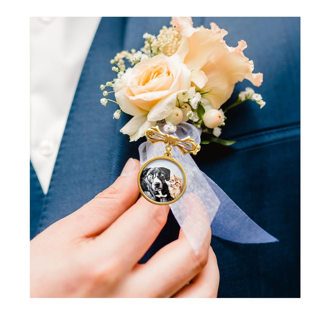 Personalized Custom Photo Lapel Pin, Memorial Boutonniere Charm, Unique ...