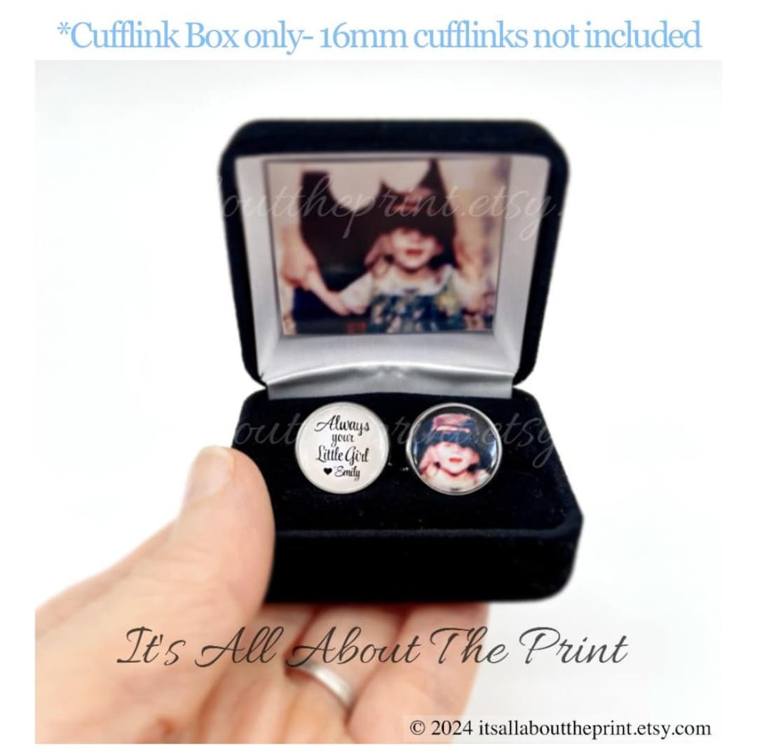 Cuff Links Box, Mens Cufflink Box, Cufflink Keepsake Box, Black Velvet ...