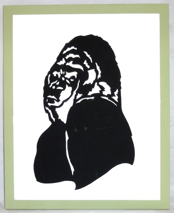Silverback Gorilla Handmade Paper Cut Silhouette Wall Hanging | Etsy