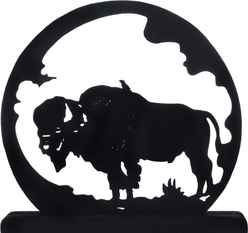 Bison or Buffalo Standing Guard Handmade Wood Silhouette - Etsy