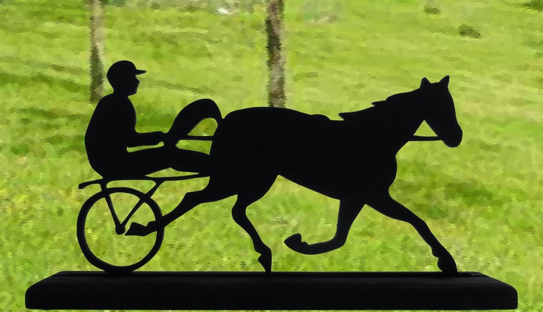 Harness Racer on the Track Handmade Wood Silhouette Decoration for ...