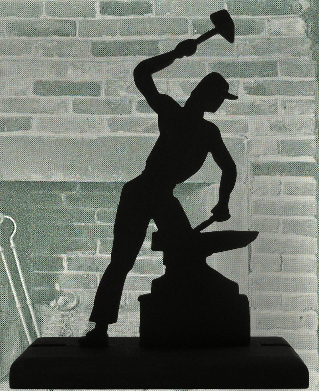 Blacksmith at His Anvil Wood Silhouette | Handmade Baltic Birch Desk ...