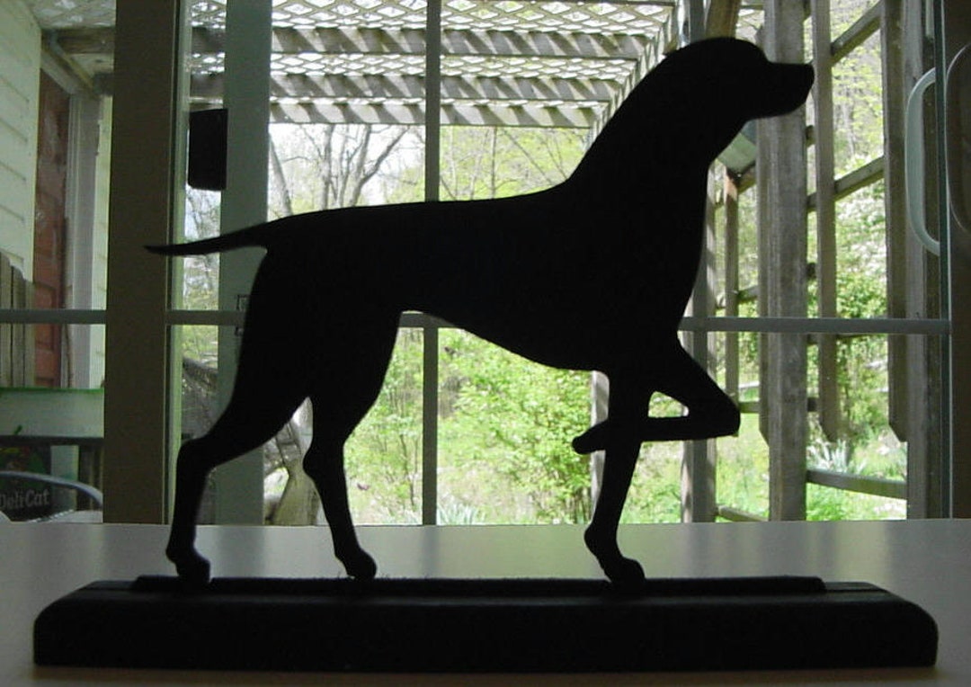 Pointer Dog Hand-cut Wood Handmade Black Silhouette Decoration With a ...