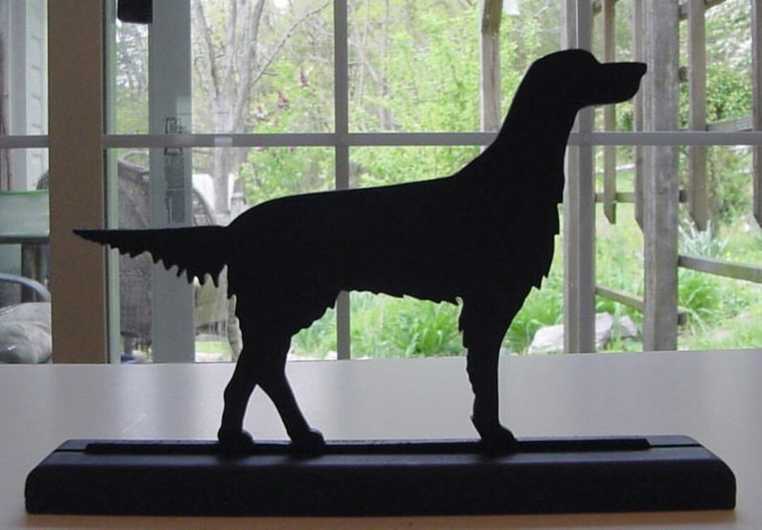English Setter Dog Handmade Wood Black Silhouette Decoration With a ...