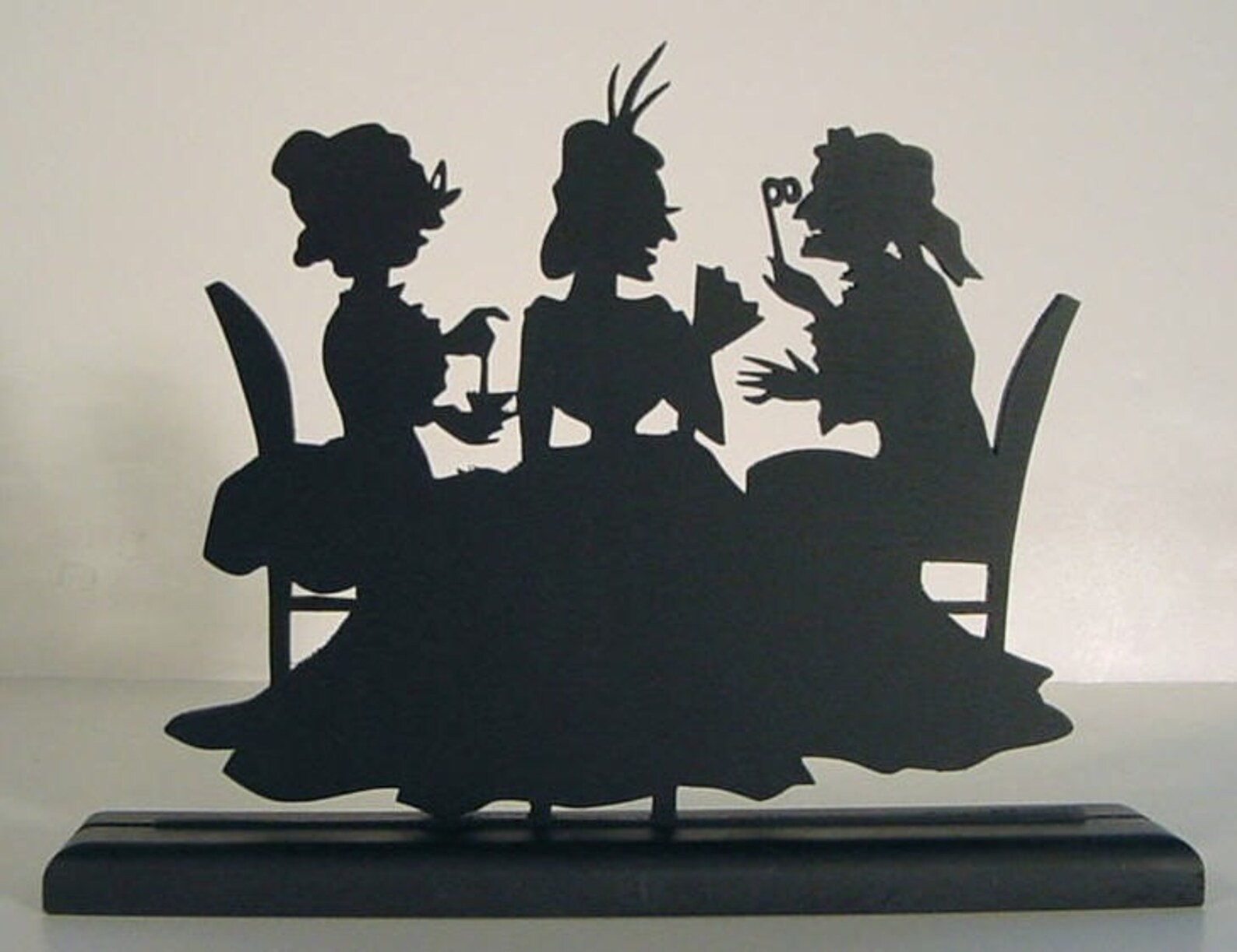 Three Ladies Talking at Tea Time Handmade Wood Silhouette - Etsy