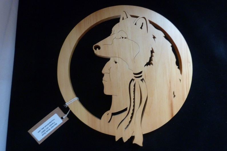 Native American Wolf Wooden Wall Art | Tribal Decor | Handcrafted ...