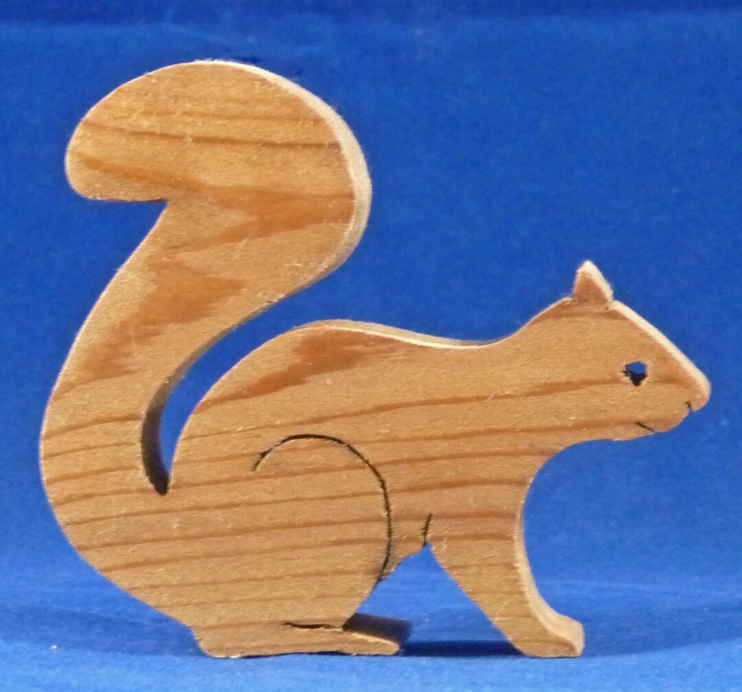 Wooden Squirrel Figurine Handmade Animal Toy & Rustic Home Decor Gift ...