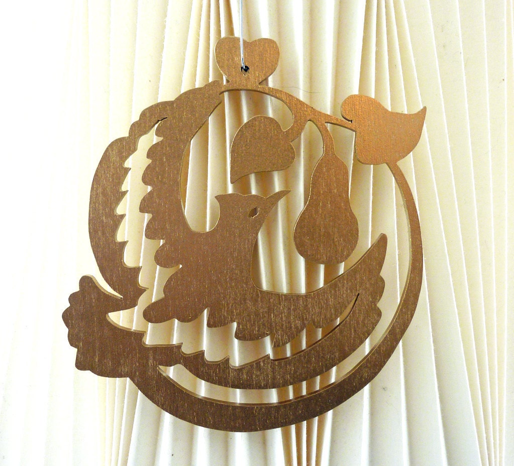 Partridge in a Pear Tree First Day of Christmas Wood Ornament | Etsy