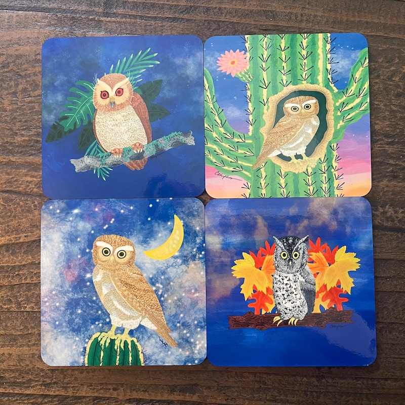 Owl Coasters - Etsy