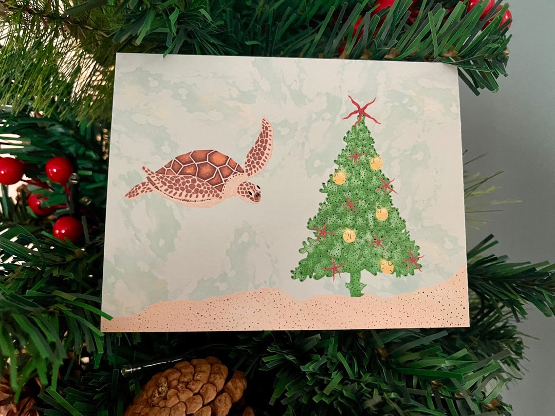 Sea Turtle Christmas Card Set | Original Art | Holiday Greeting Cards ...