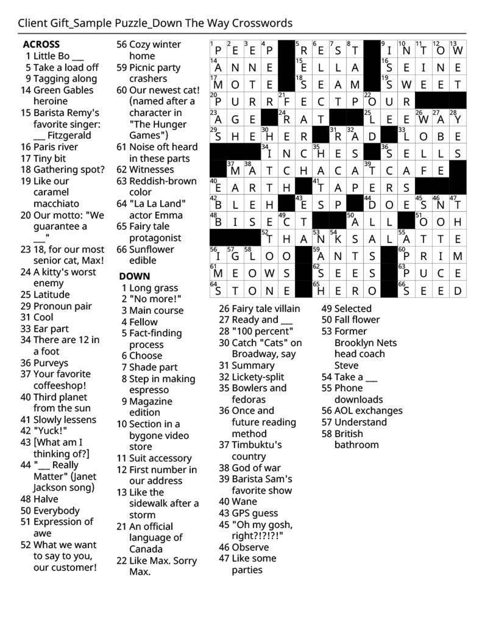 Custom Crossword for Businesses - Made for You (or Your Clients) by a ...
