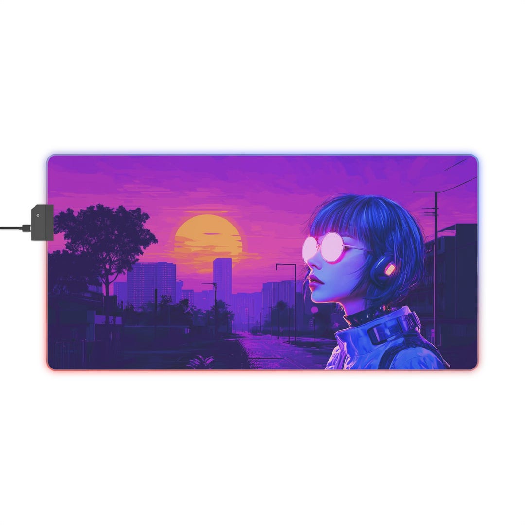 Large Mouse Pad, Cyberpunk Merch Deskmat, LED Gaming, Gift for Him ...