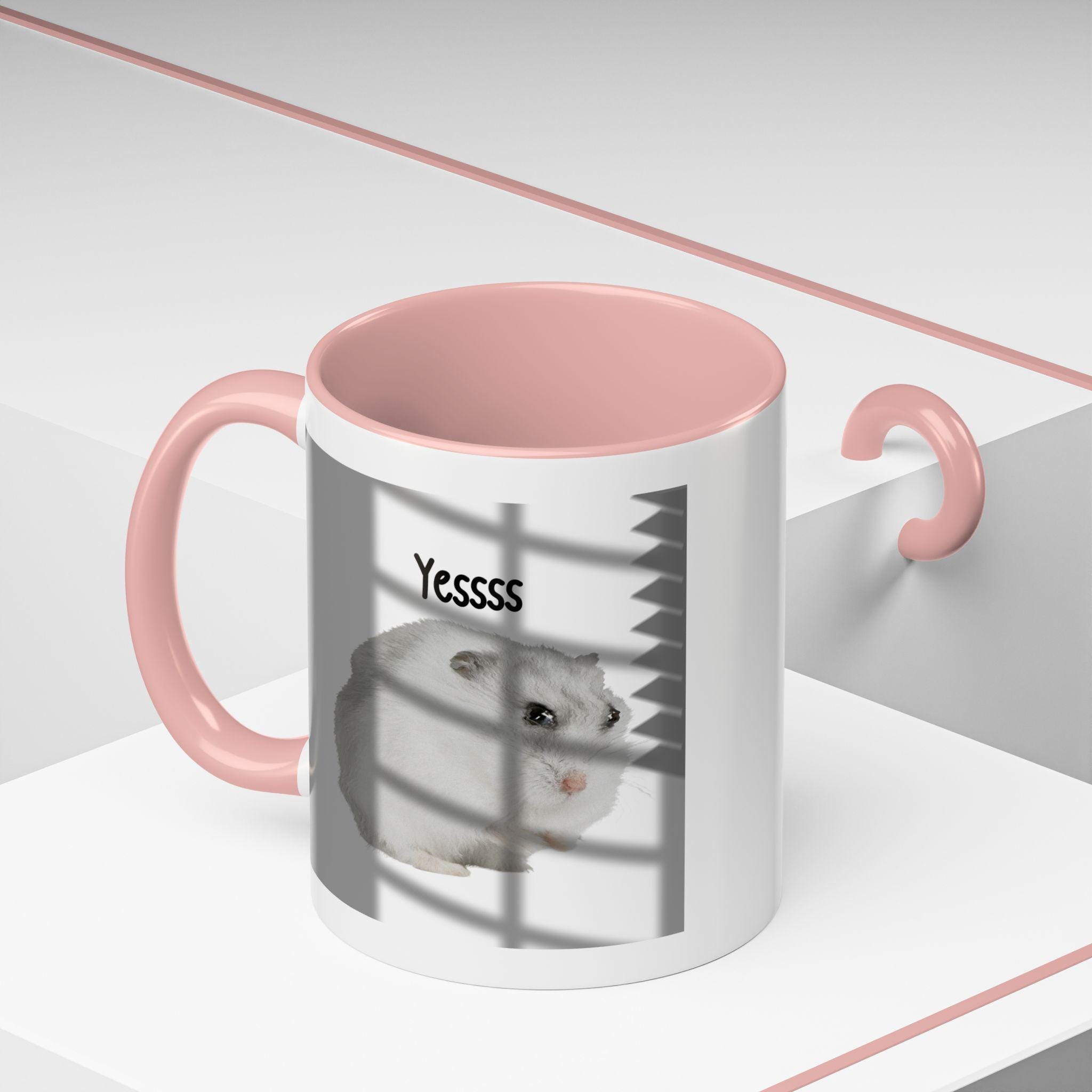 Cursed Hamster Meme Mug Gag Gift Weirdcore Unique Quirky Funny Meme Hamster Mom Cute Genz Office ...