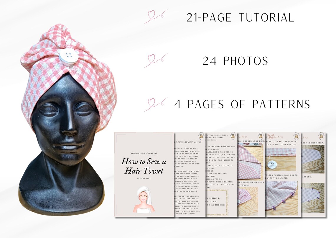 PDF Sewing Pattern: Make Your Own Hair Turban - A Gentle Alternative to ...