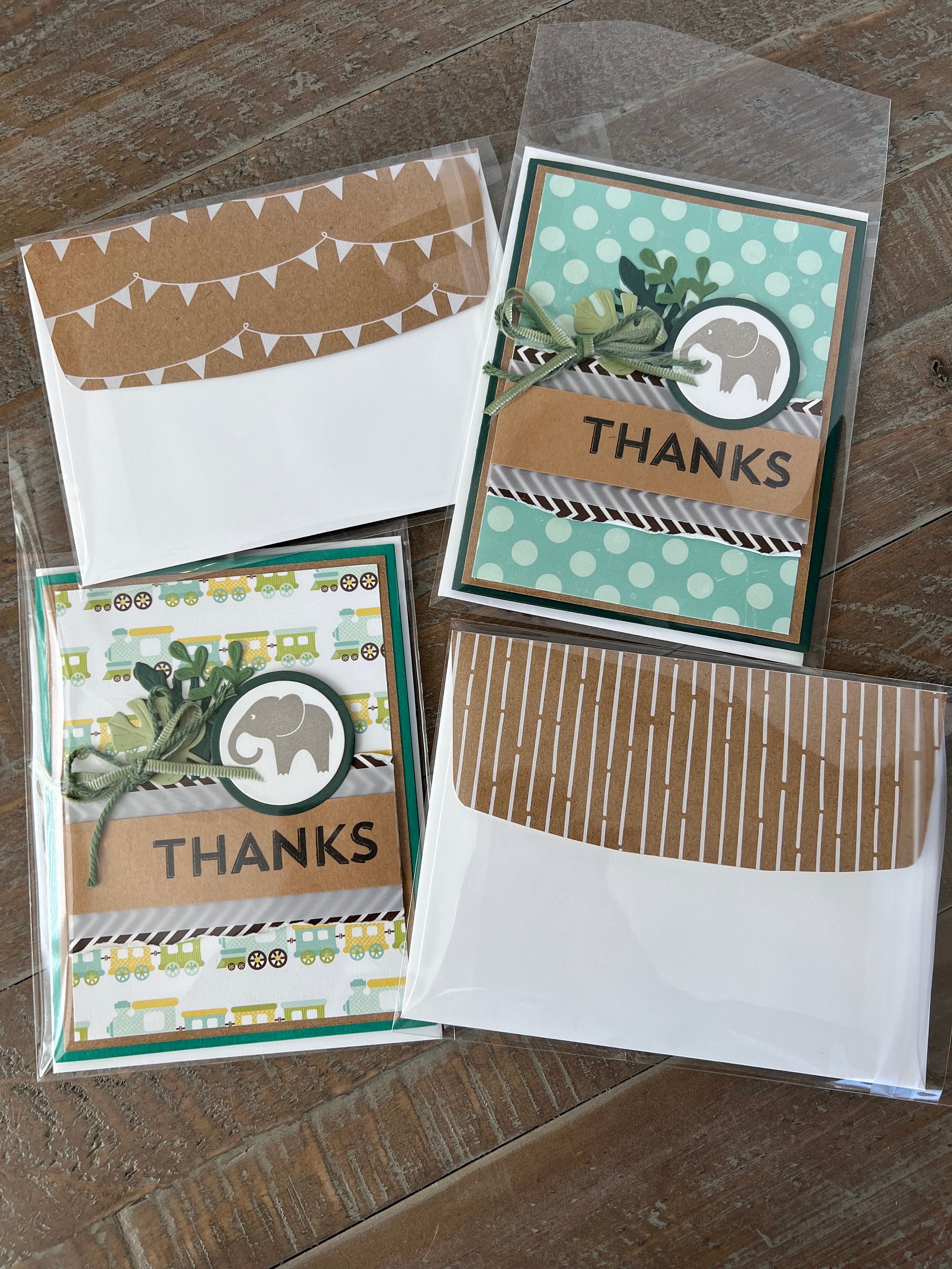Baby Thank You Cards Sets of 5 Baby Thanks Cards, Baby Shower Thank You ...