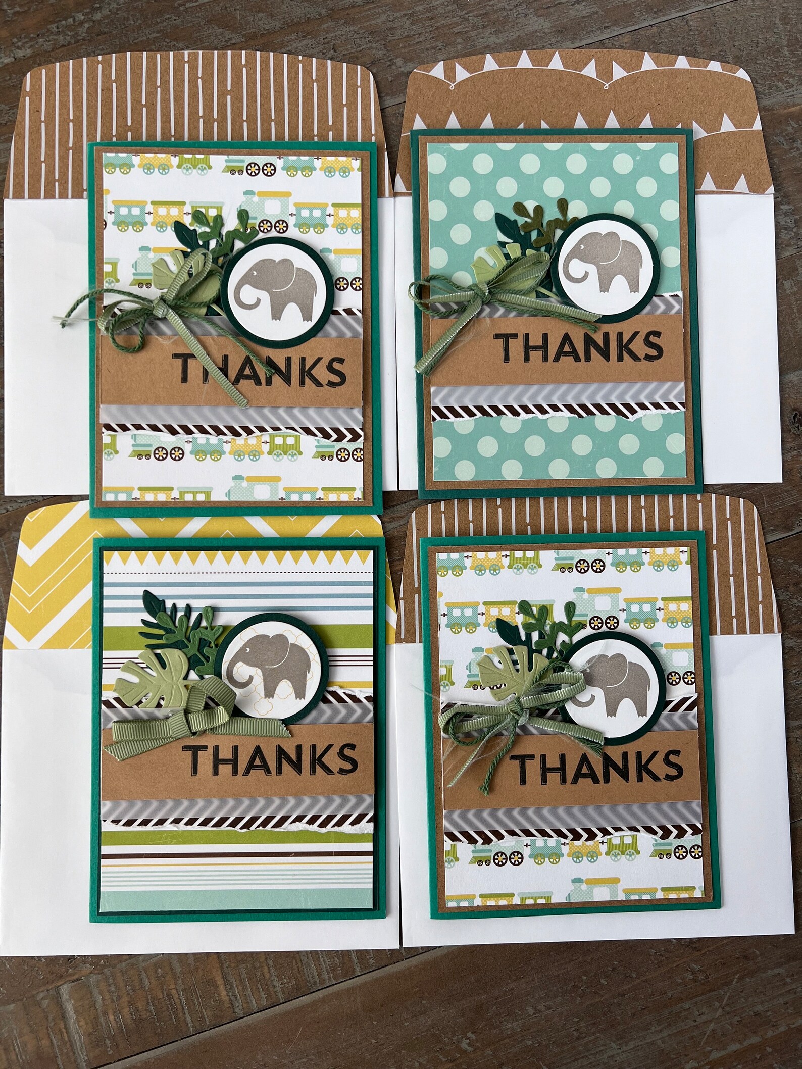 Baby Thank You Cards Sets of 5 Baby Thanks Cards, Baby Shower Thank You ...