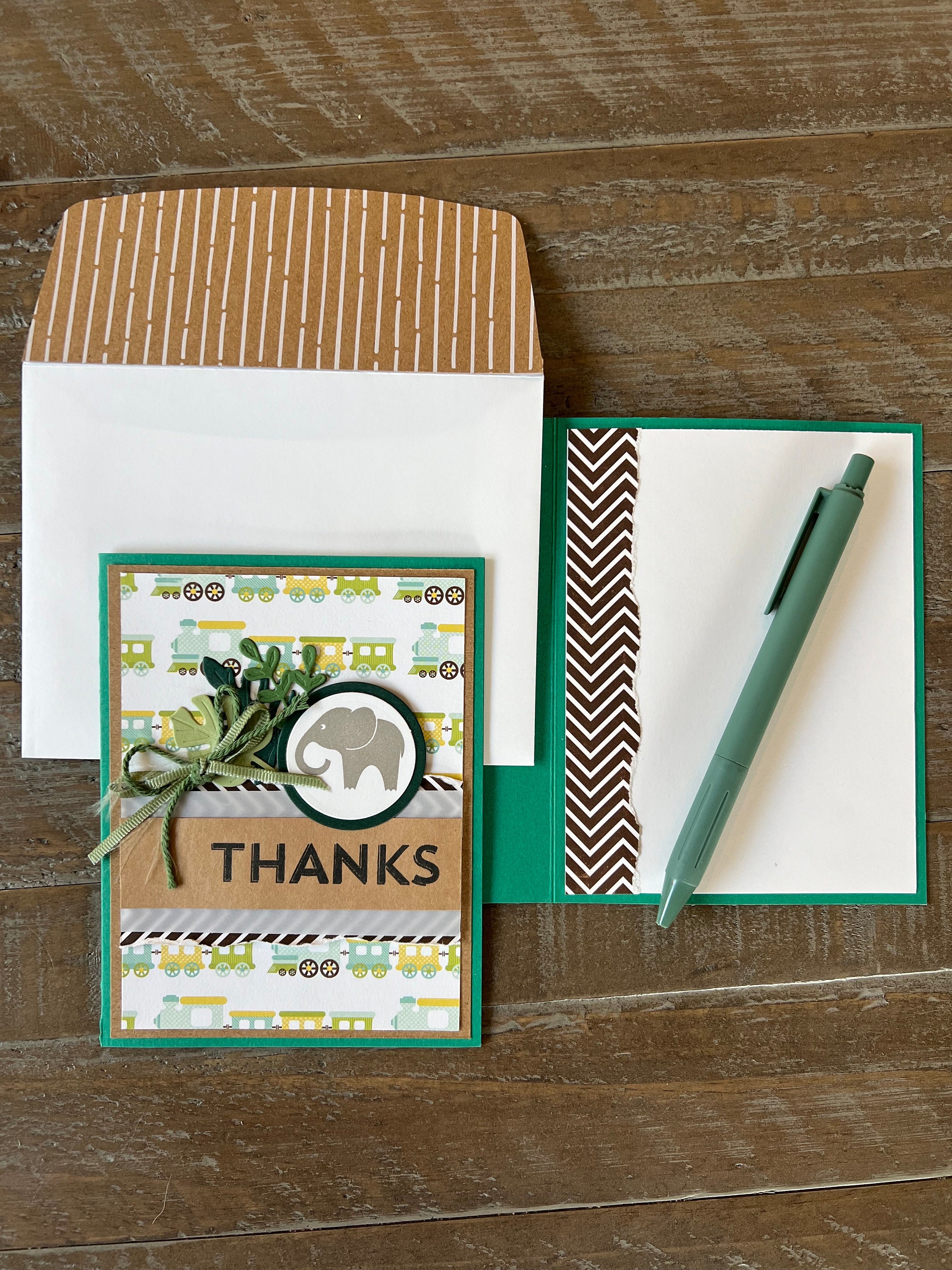Baby Thank You Cards Sets of 5 Baby Thanks Cards, Baby Shower Thank You ...