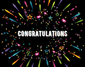 Printable 5 X7 Congratulations Card, Bright Watercolors - Etsy