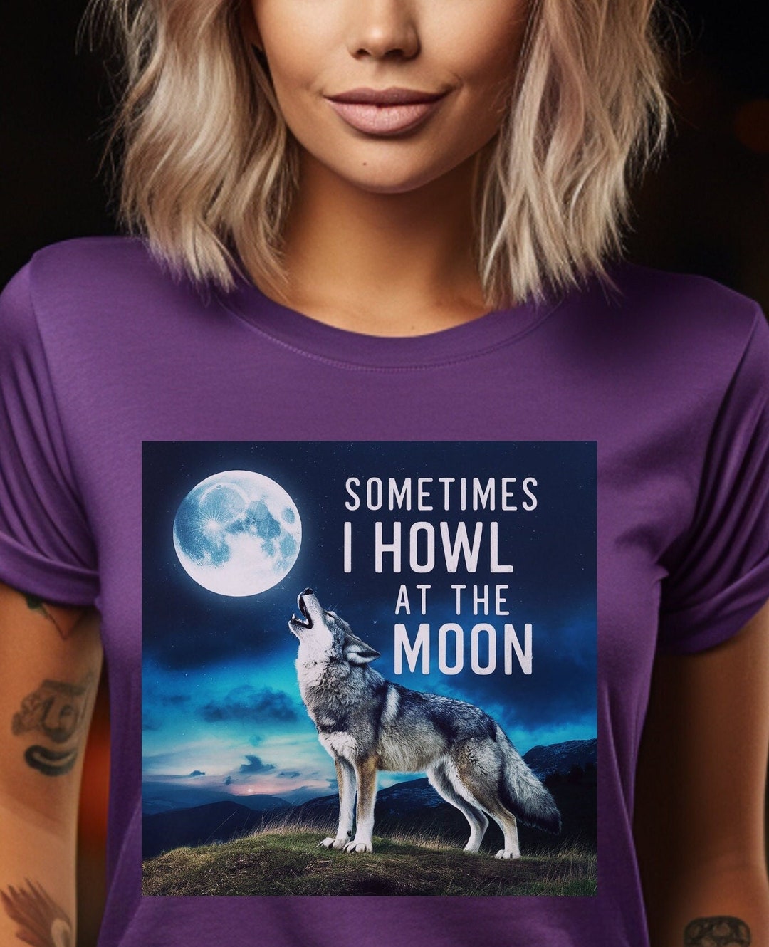 Sometimes I Howl at the Moon, Wolf Moon Graphic, Wolf Lover, Nature ...