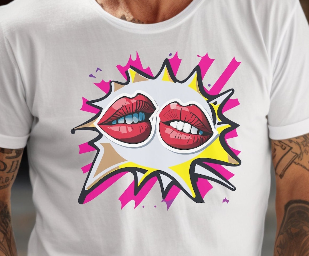 Cartoon Lips Graphic, Superhero Fan Tee, Comic Graphic, Superhero Gift ...