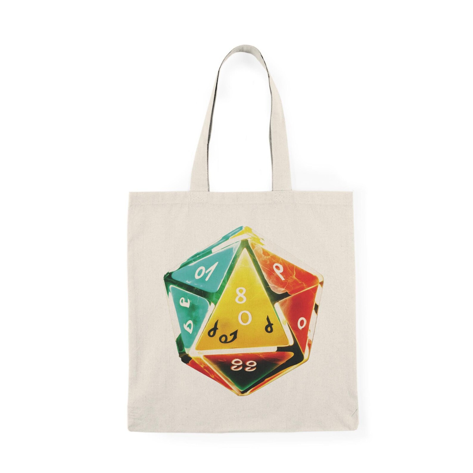 Colorful Dragon Dice Tote Bag, Dungeon & Dragons Inspired Grocery Bag ...