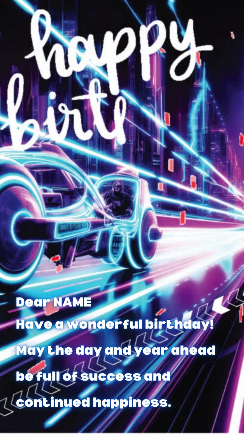 Happy Birthday Animated Tron-inspired Digital Birthday Card ...