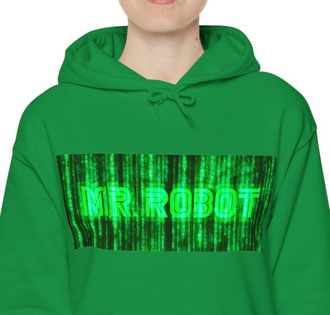 Mr Robot Hoodie Matrix Style Mash-up Hoodie, Green Glowing Graphic ...