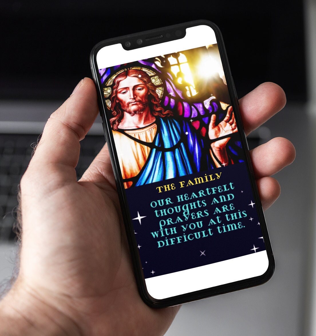 Stained Glass Jesus Animated Digital Sympathy Card, Simple and Serene ...